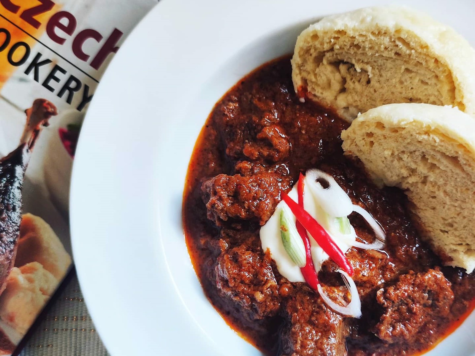 Czech goulash with bread dumplings